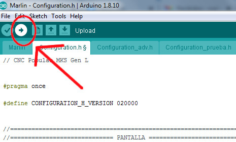 Actualizar firmware Marlin placa MKS Gen L ver1.0 – CNC Popular